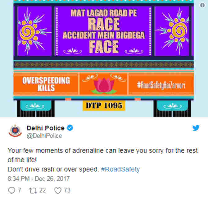 Delhi Police Most Creative Twitter Campaign For Road Safety Goes Viral ...